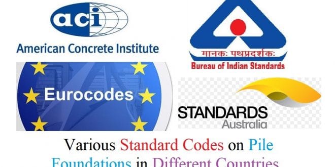 Various Standard Codes on Pile Foundations in Different Countries